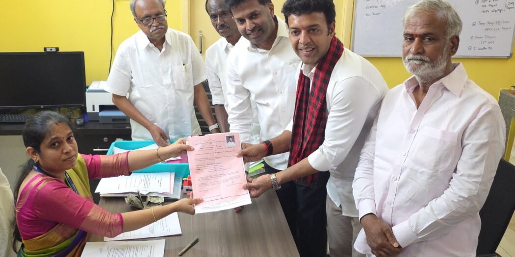 DMK Candidate Karthik Mohan Files Nomination for Villivakkam ...